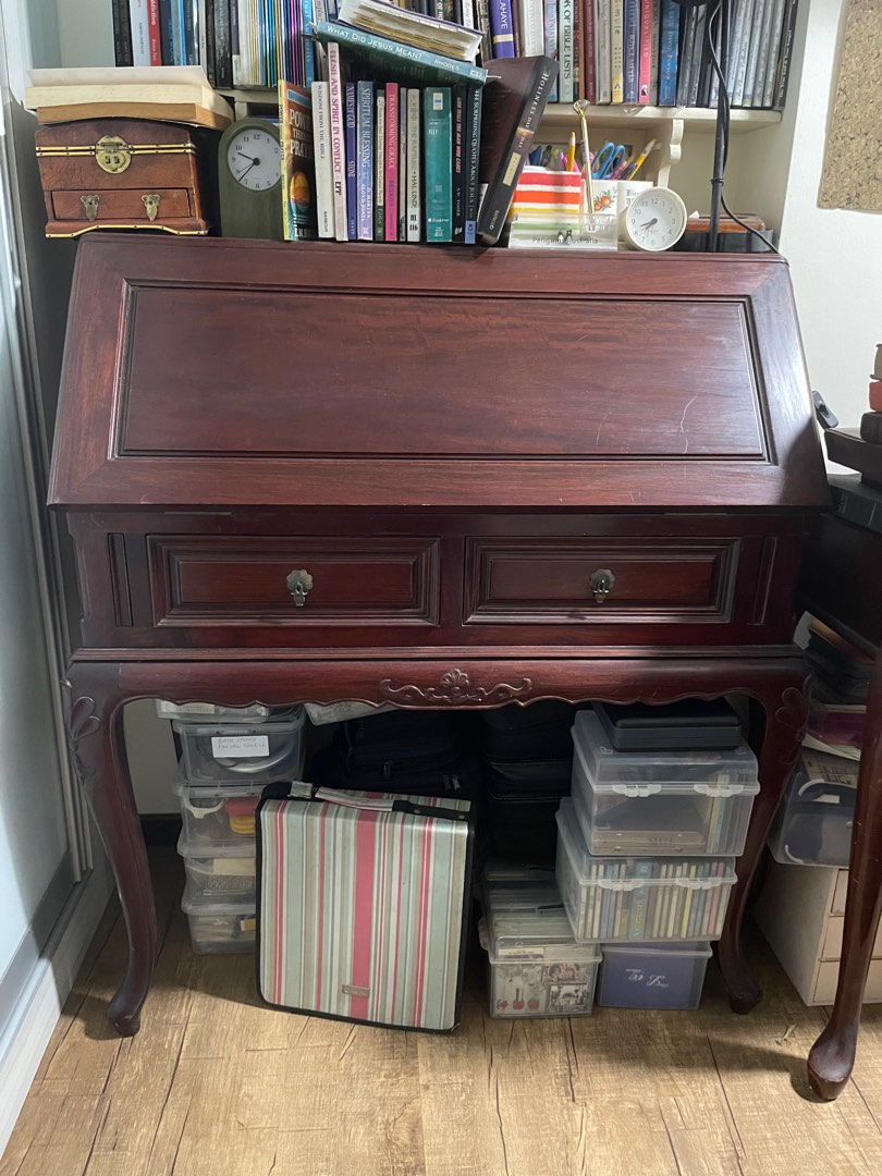 Vintage Rosewood Fodable Study Desk Antique, Furniture & Home Living ...