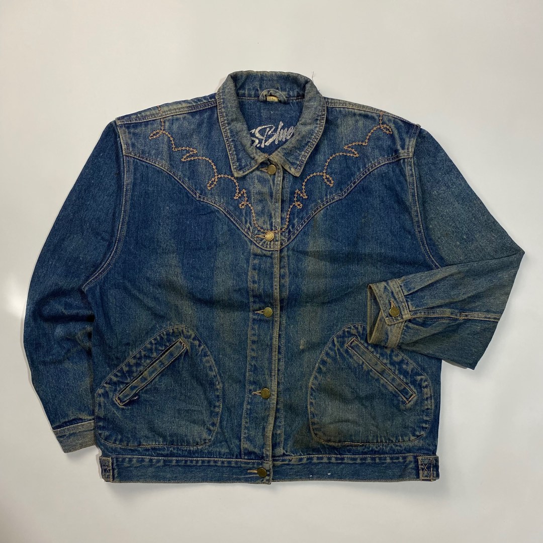 Vintage Seatle Blues Western Style Denim Trucker Jacket, Men's Fashion, Coats, Jackets and ...
