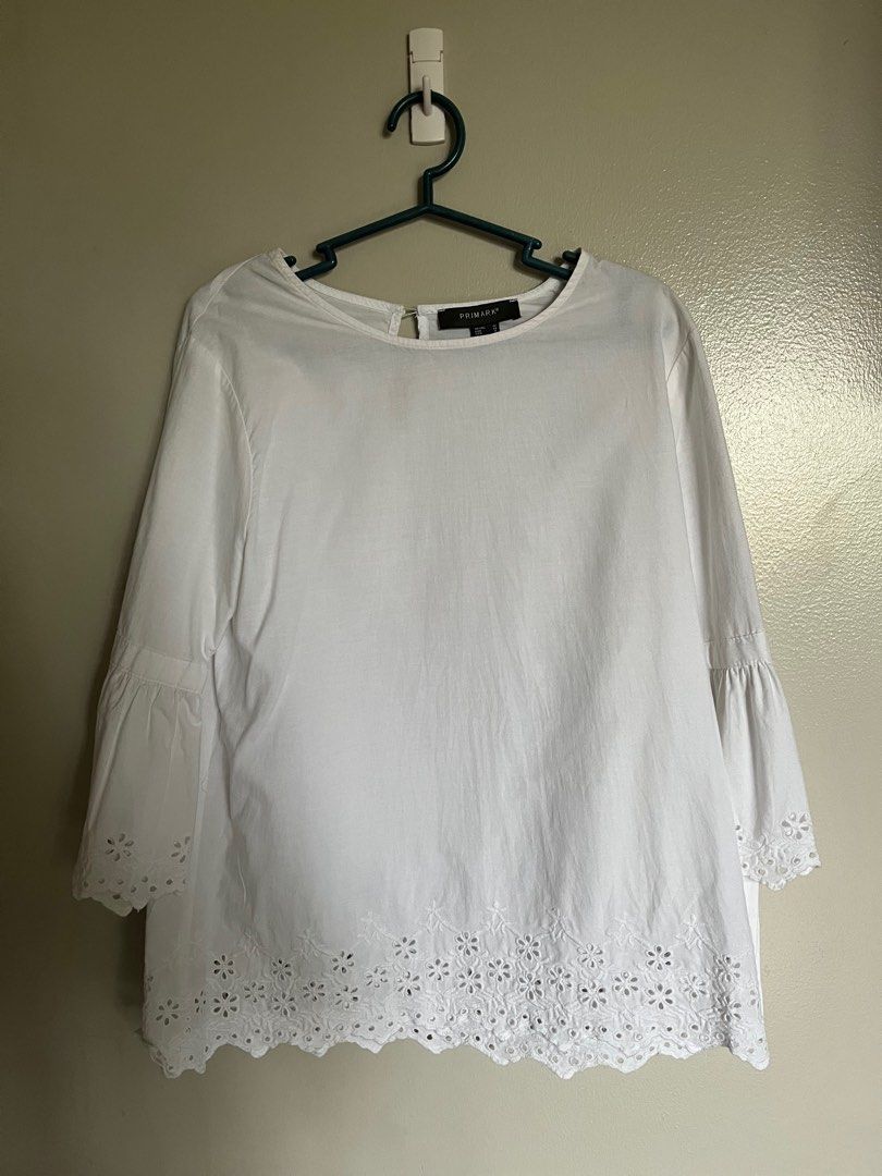 Primark White Top, Women's Fashion, Tops, Blouses on Carousell