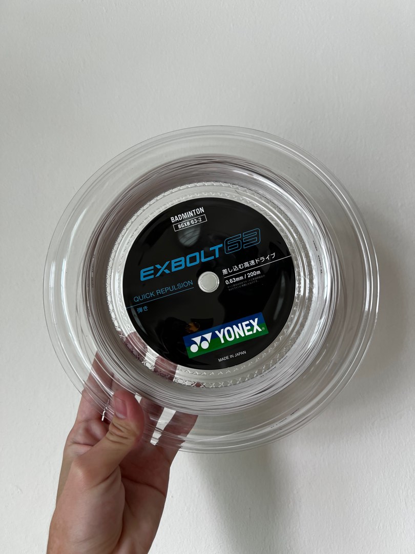 Yonex Exbolt 63 Japan Coded BGXB-63 Badminton String 200m Reel, Sports ...