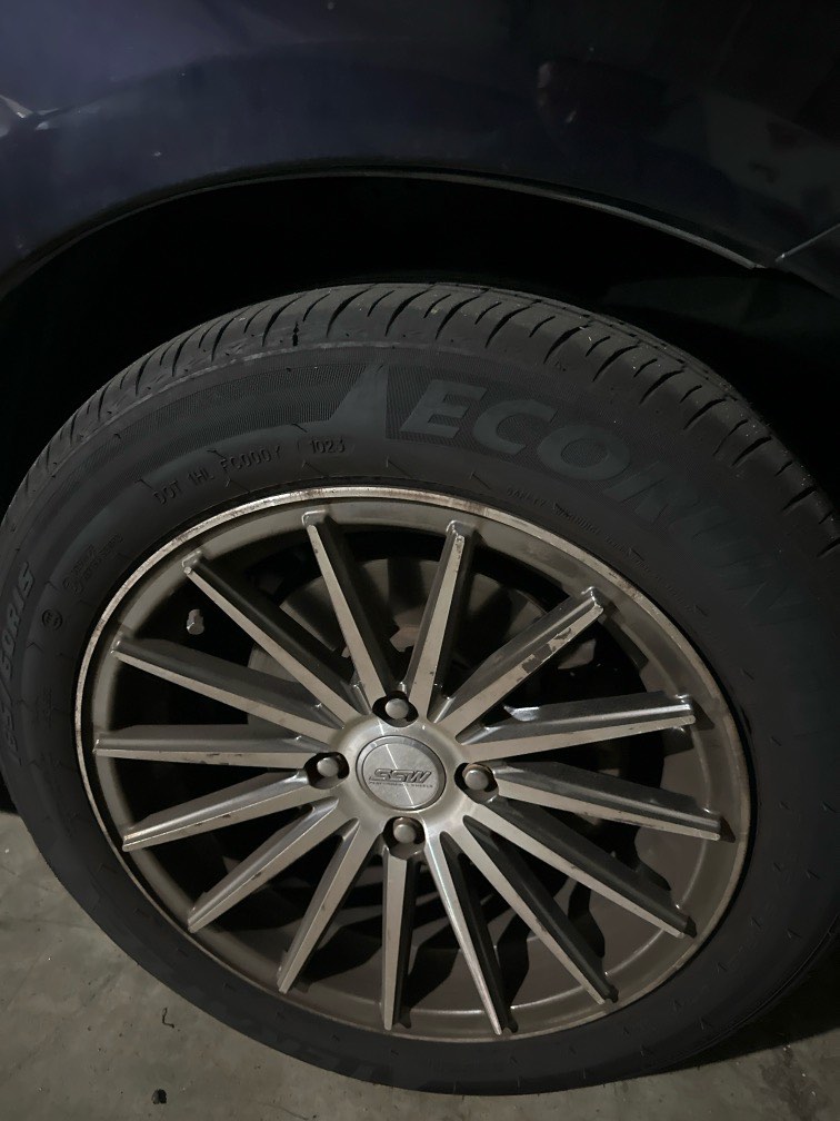 15 inch 90% tyres and sports rims for swap Honda Jazz, Car Accessories ...