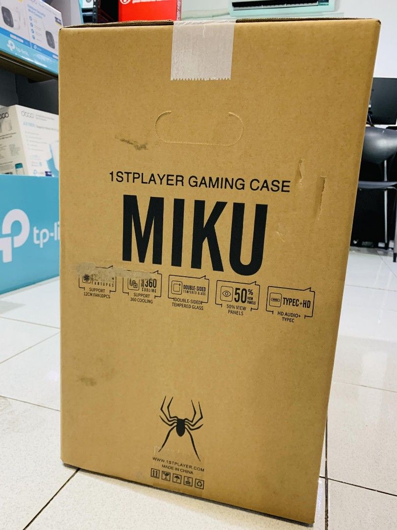 1STPLAYER Miku MI8 Gaming PC Case ATX Tempered Glass Front Side White ...