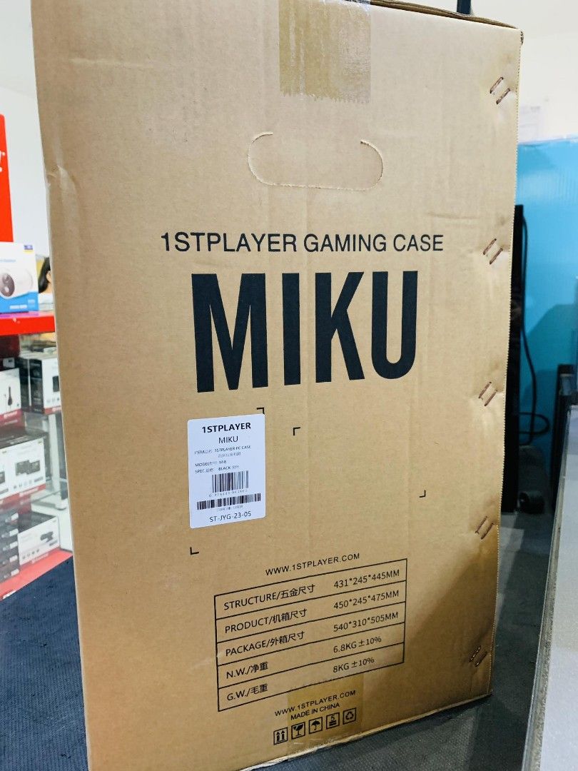1STPLAYER Miku MI8 Gaming PC Case ATX Tempered Glass Front Side Black ...