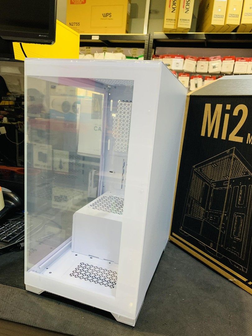 1STPLAYER Miku MI2 Gaming PC Case M-ATX Tempered Glass Front Side White ...