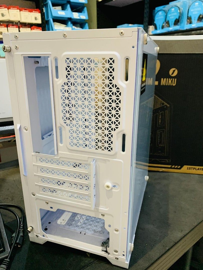 1STPLAYER Miku MI2 Gaming PC Case M-ATX Tempered Glass Front Side White ...