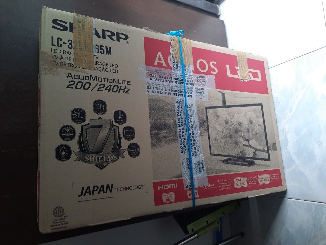 32" Sharp Empty TV Box With Styrofoam, Furniture & Home Living, Home Improvement & Organisation ...
