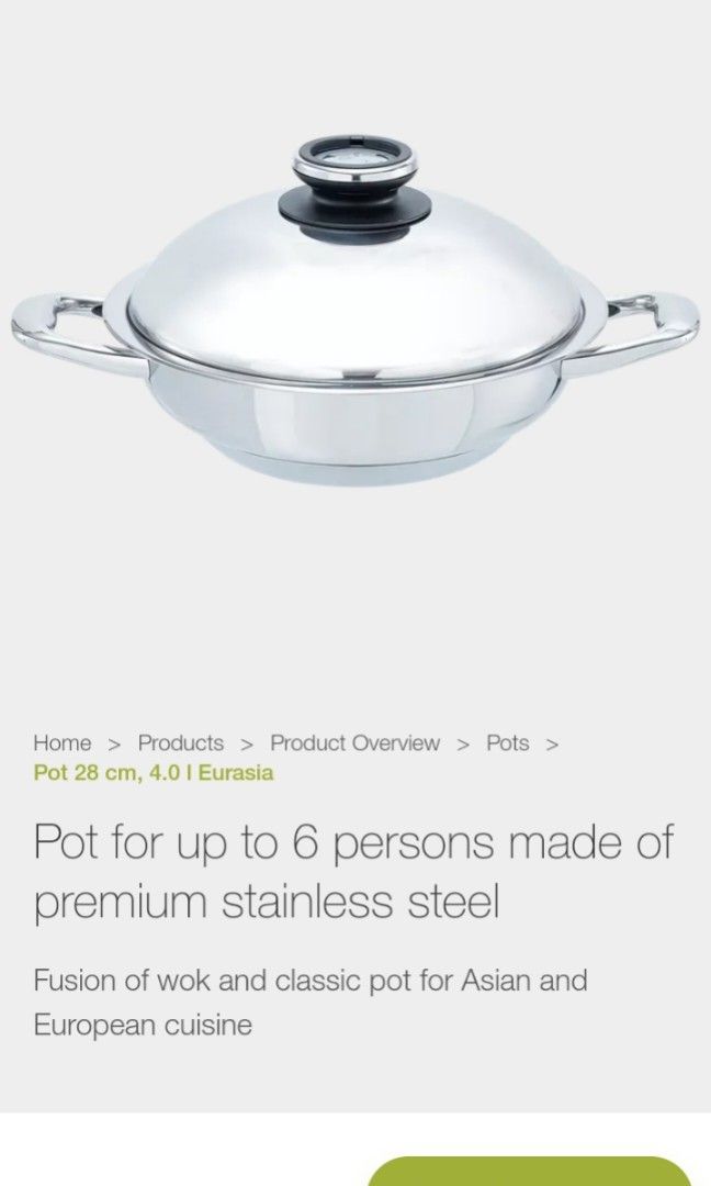 AMC premium stainless steel cookware, Furniture & Home Living ...