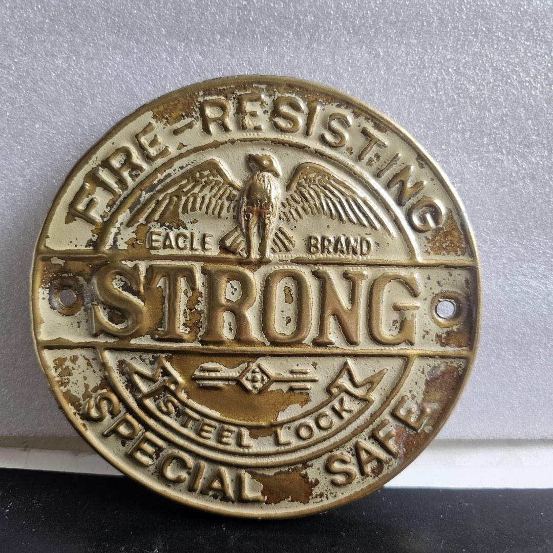 Antique safe plates. Embossed on brass plates., Hobbies & Toys ...