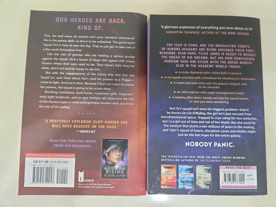 Aurora Rising and Aurora Burning book (price for 2 books), Hobbies ...