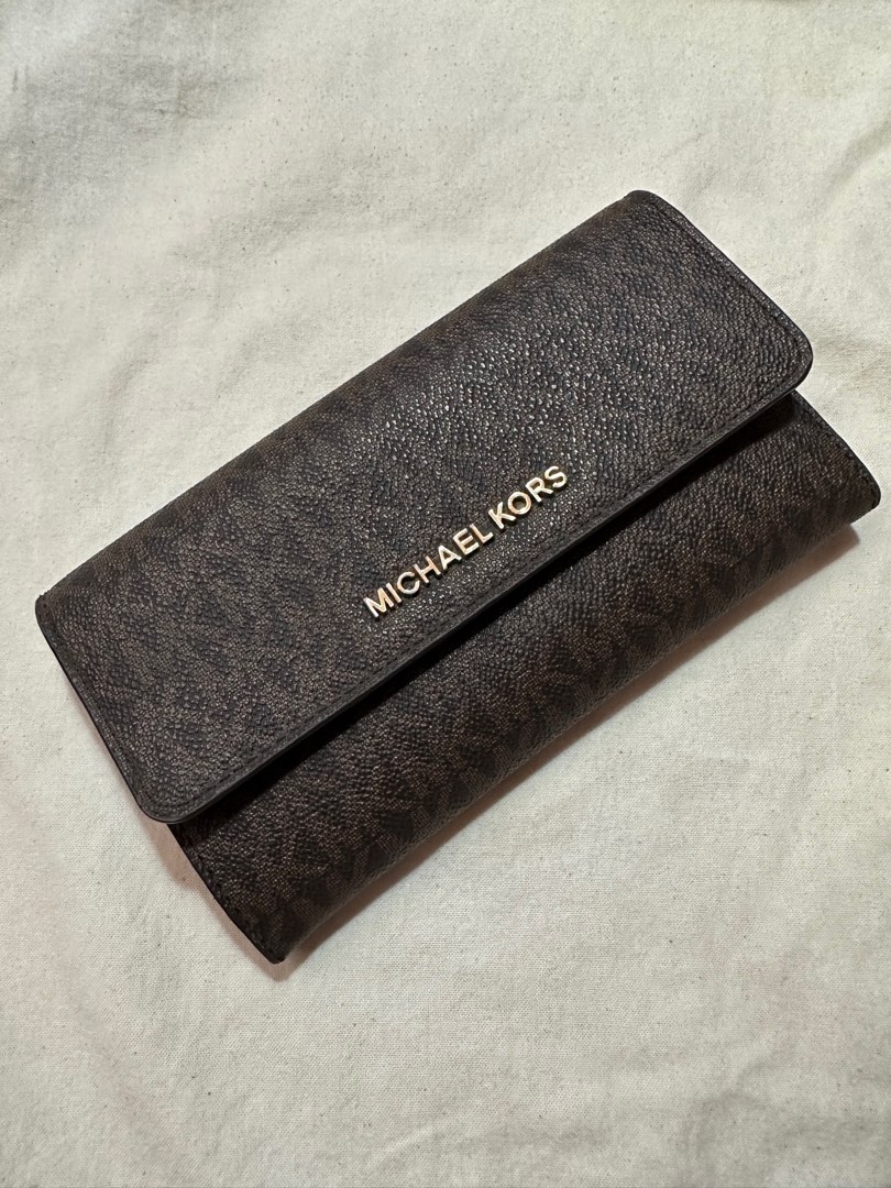 Authentic Michael Kors MK Bi-Fold Long Wallet, Women's Fashion, Bags ...