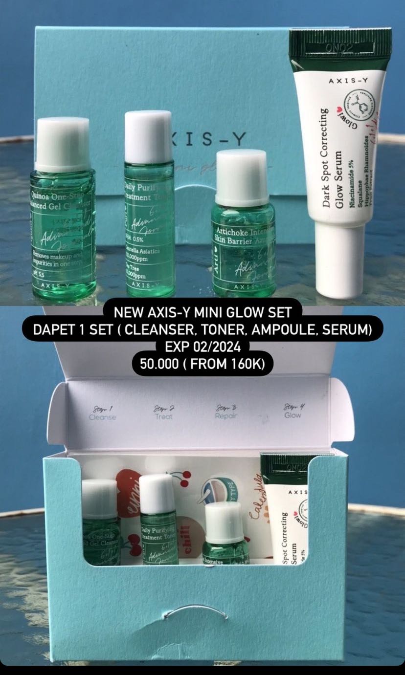 axis-y mini glow set, Kesehatan & Kecantikan, Rias Wajah di Carousell