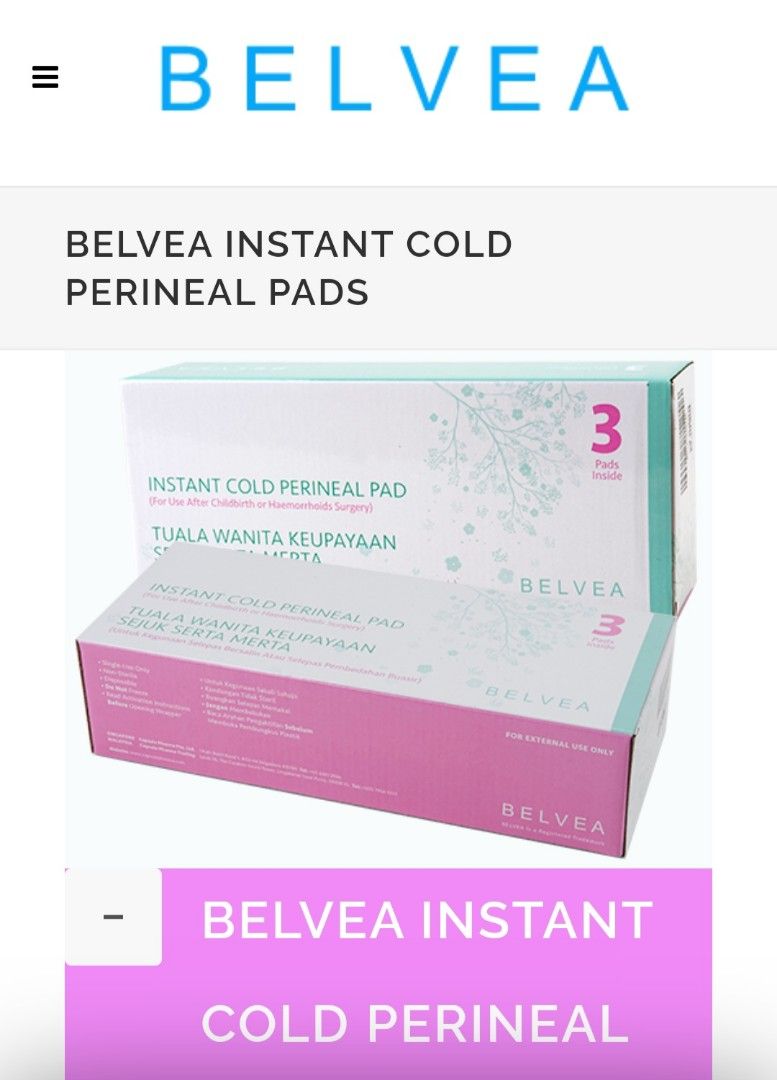 Belvea Instant Cold Perineal Pad, Babies & Kids, Maternity Care on ...