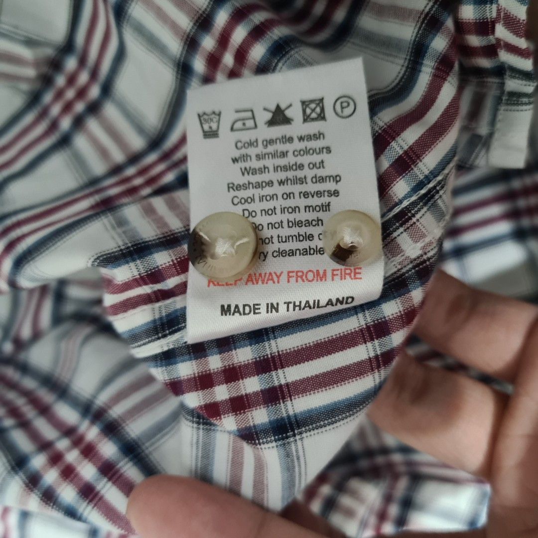 Ben Sherman Checkered Cutaway Collared Shiet, Men's Fashion, Tops ...