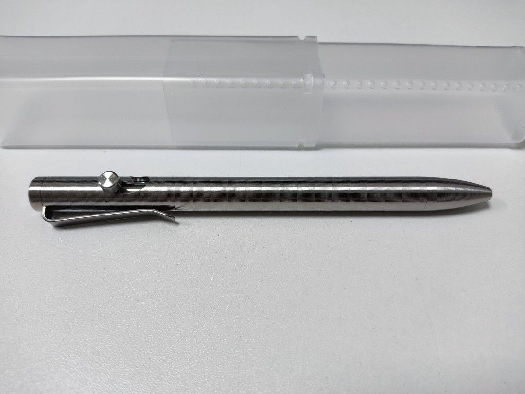 Bolt action Titanium Ballpoint Pen, similar to tactile turn. Use Parker ...