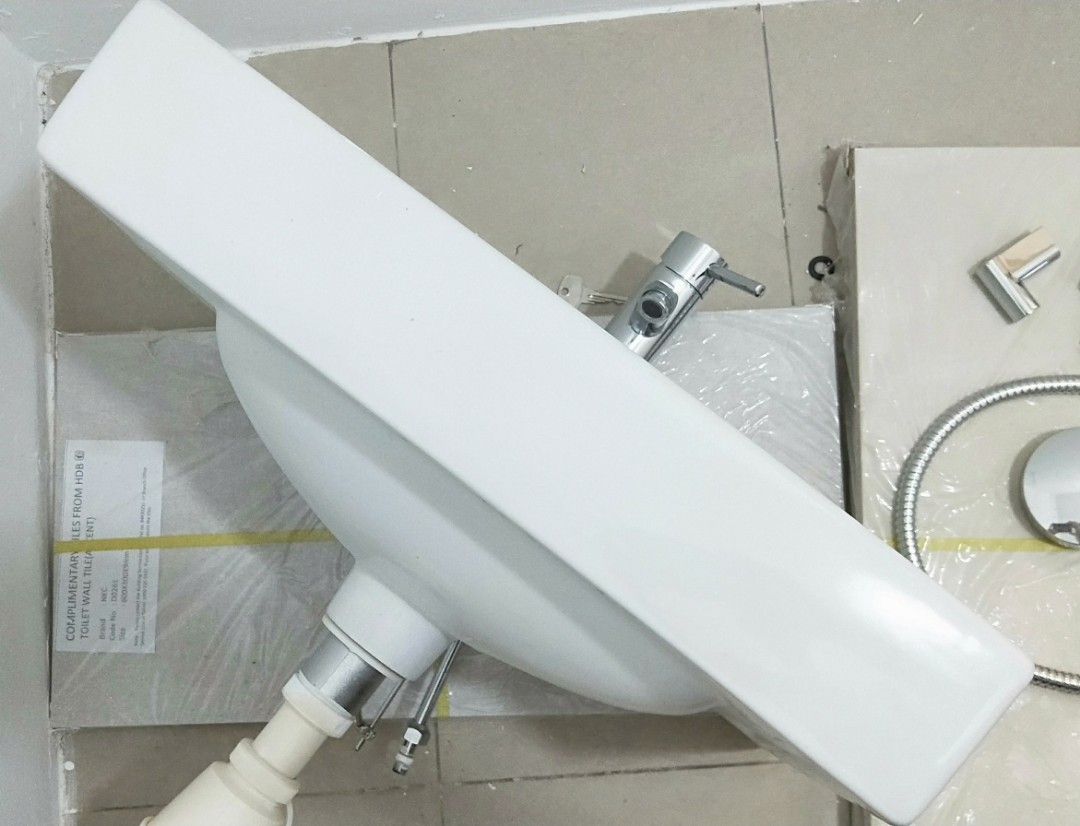 Brand New HDB BTO Bathroom Sink (comes with mixer tap), Furniture ...