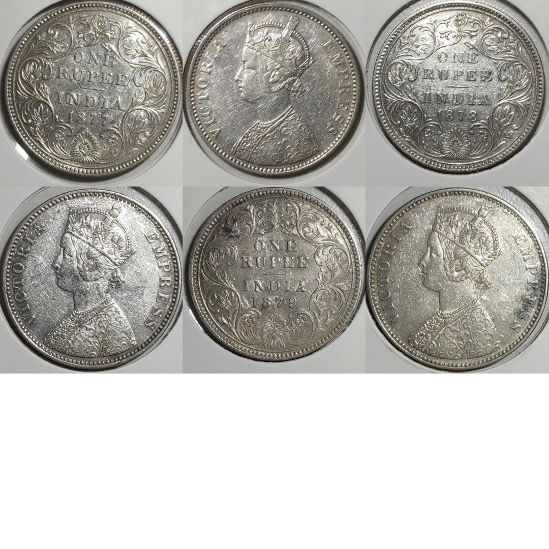 British india silver antique coins 19th century raj queen victoria ...