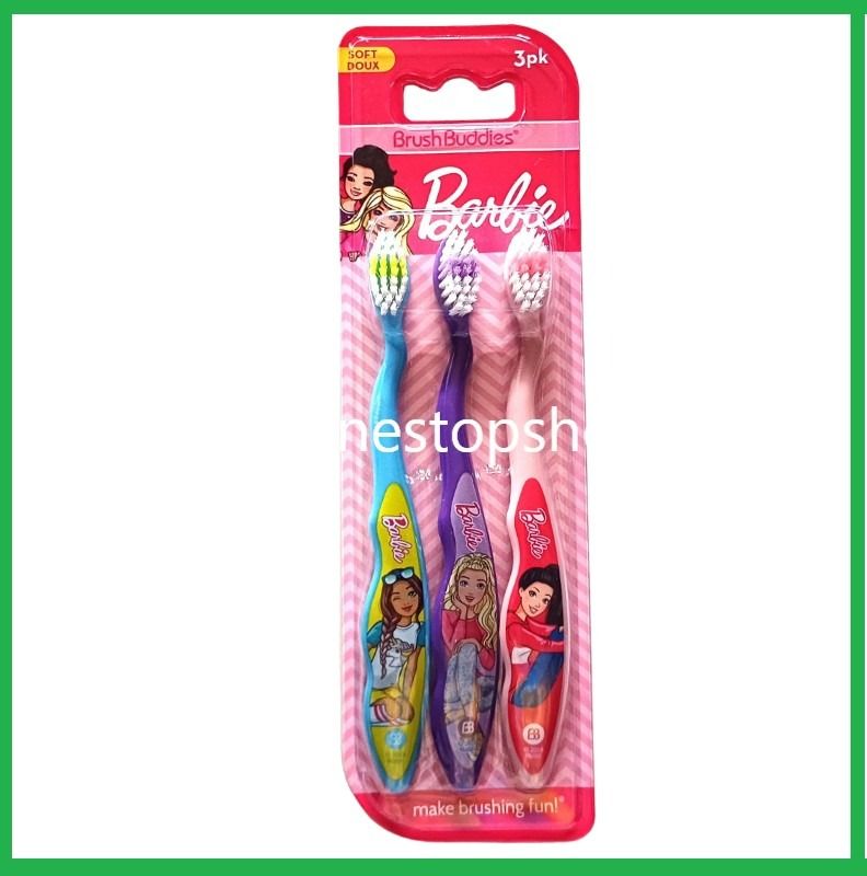 Brush Buddies Barbie Soft Bristle Kids Toothbrush, Babies & Kids ...