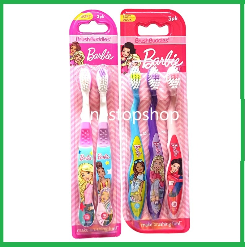 Brush Buddies Barbie Soft Bristle Kids Toothbrush, Babies & Kids ...