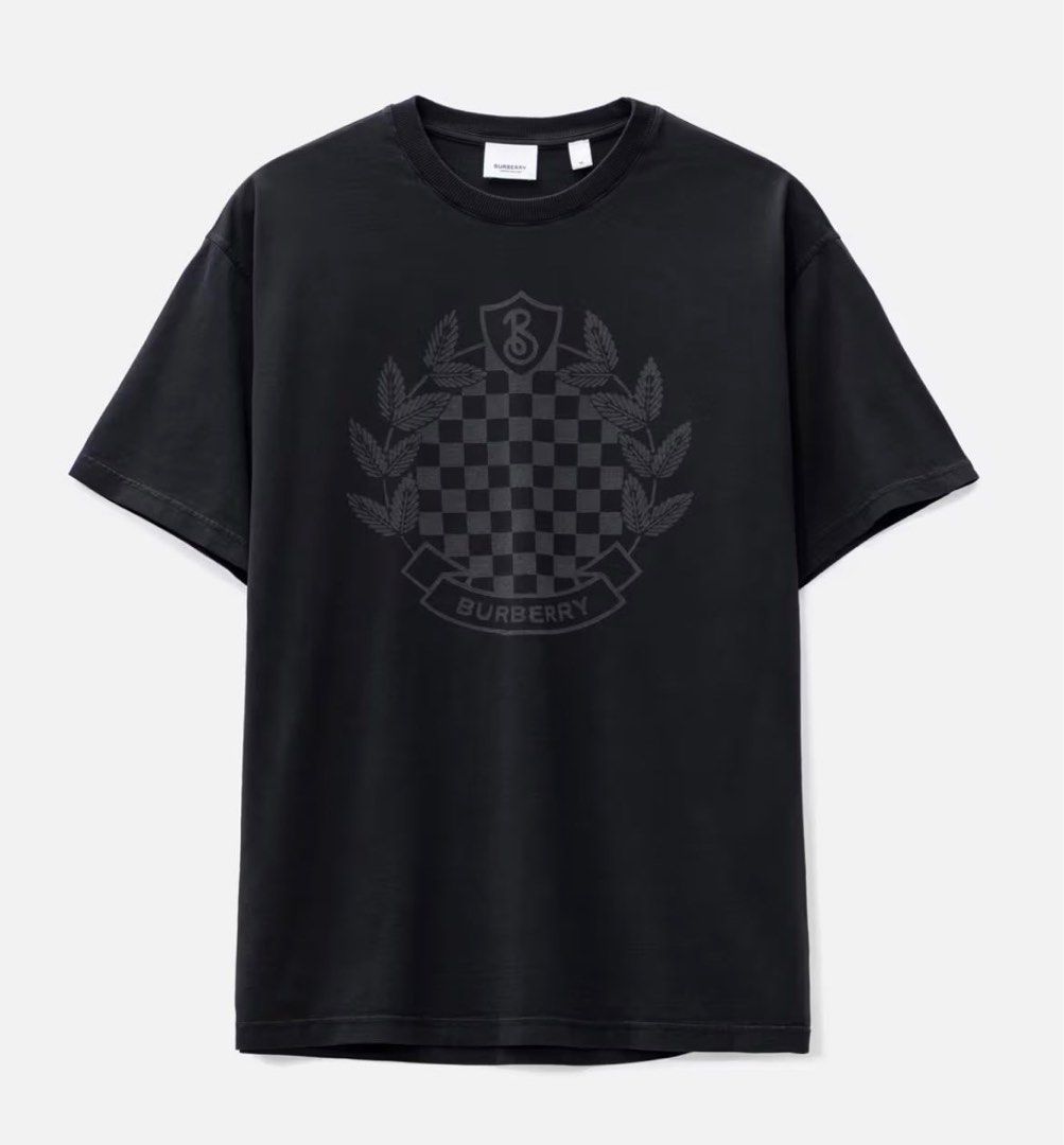Burberry Chequered Crest Tee, Men's Fashion, Tops & Sets, Tshirts ...