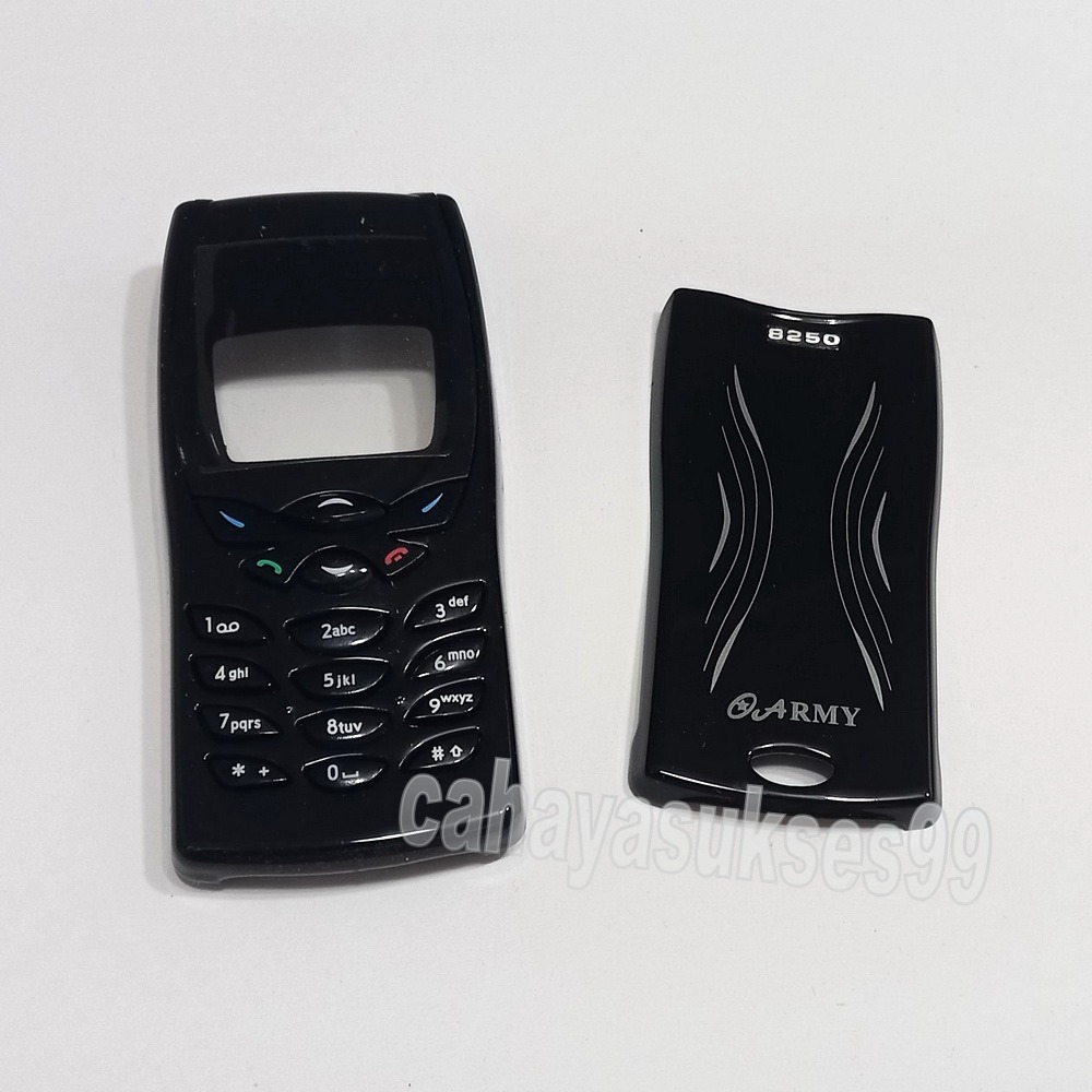 Casing Nokia 8250 Housing Handphone Jadul Black Metalic ARMY plus ...