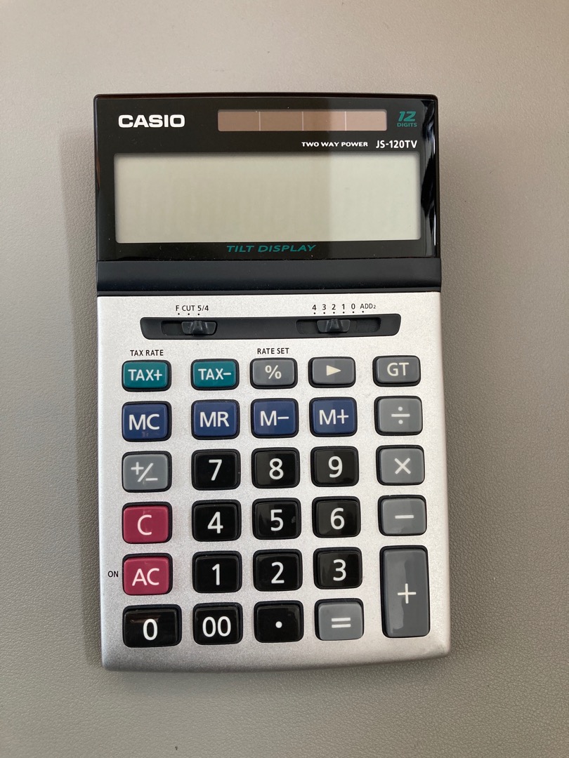 Casio 計數機 JS-120TVS, 興趣及遊戲, 手作＆自家設計, 文具 - Carousell