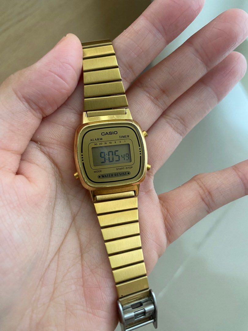 Casio Digital Vintage Gold Watch square face (LA670WGA-9DF), Women's ...