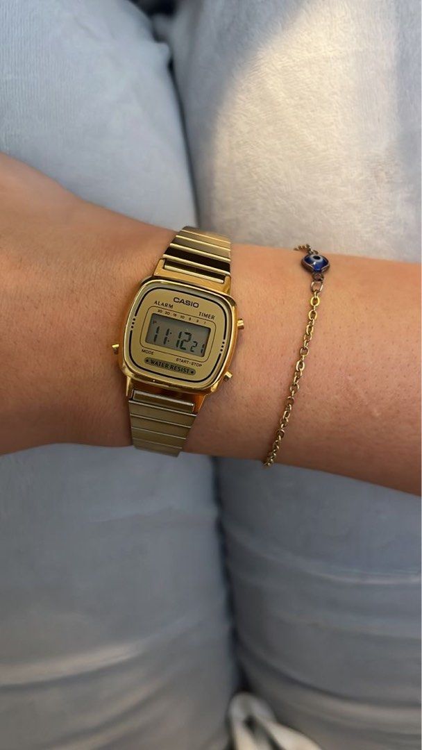 Casio Digital Vintage Gold Watch square face (LA670WGA-9DF), Women's ...