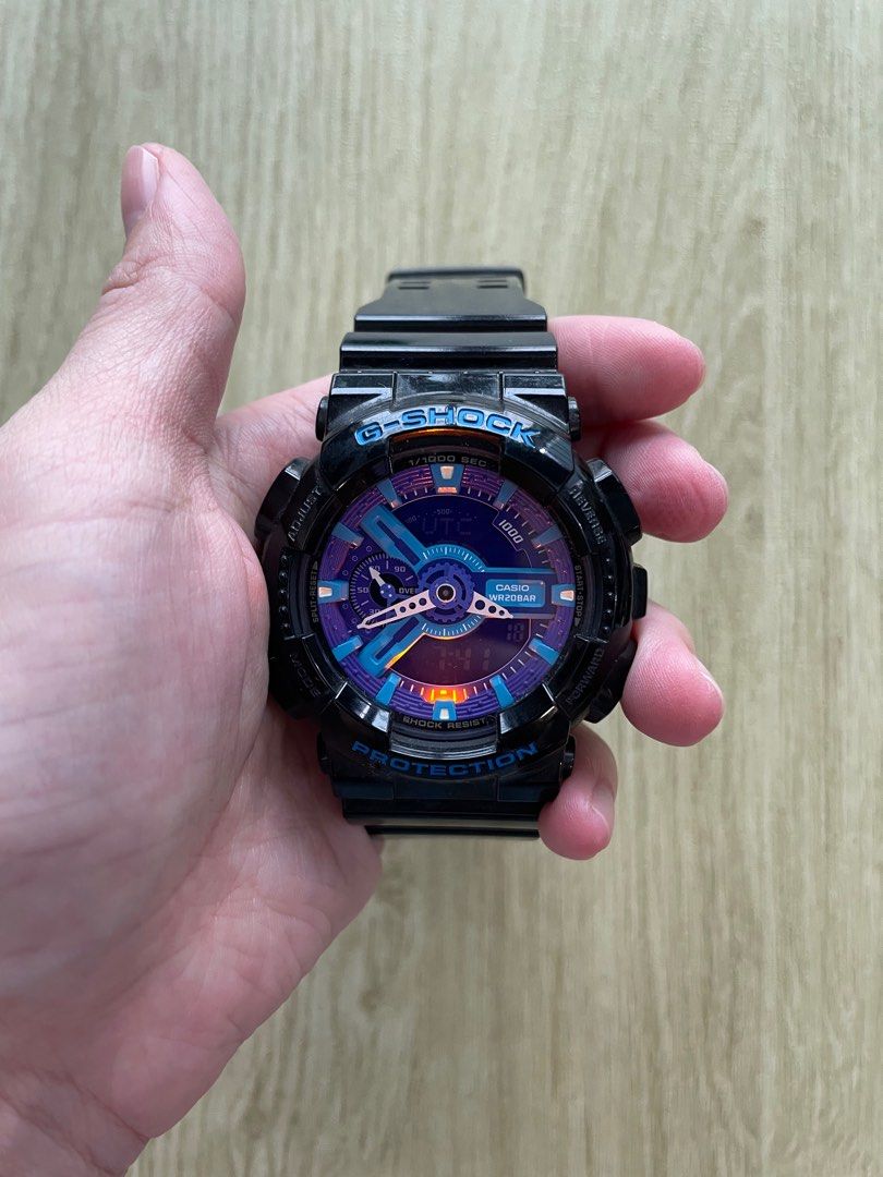 Casio G Shock Analogue Digital Mens Black Hyper Colour Series Watch