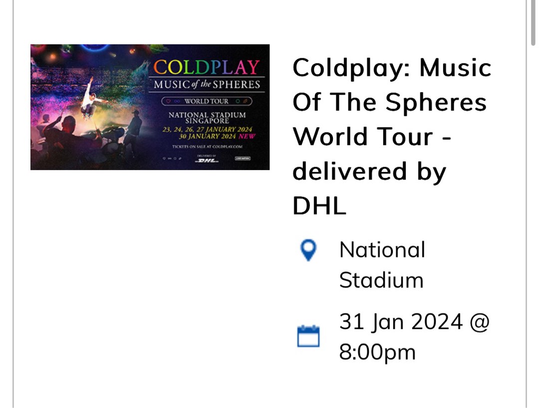 Coldplay: Music Of The Spheres World Tour, Tickets & Vouchers, Event ...