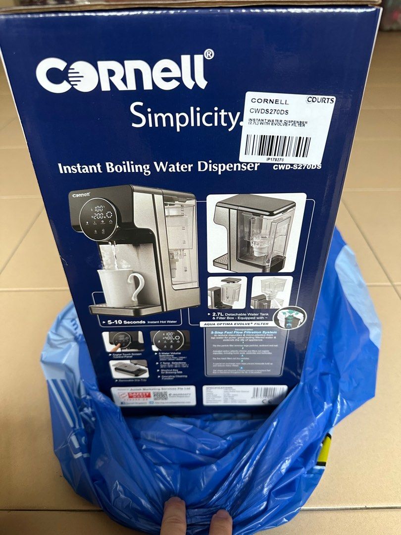 Cornell instant boiling water dispenser 2.7litre with filter wells ...