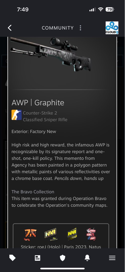 Cs 2 Graphite Awp, Video Gaming, Video Games, Others on Carousell