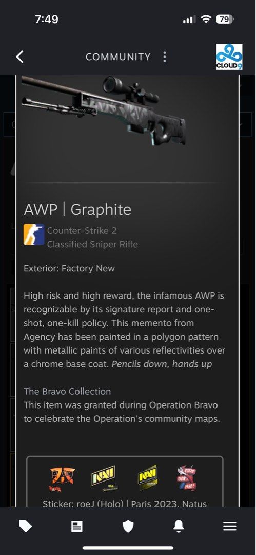 Cs 2 Graphite Awp, Video Gaming, Video Games, Others on Carousell