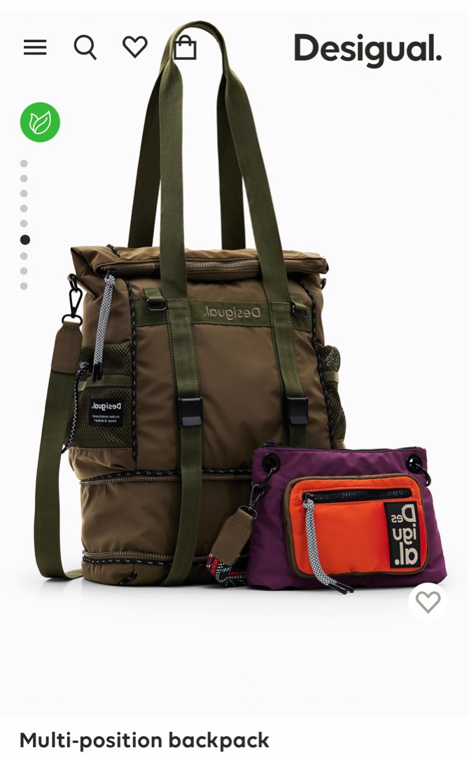 Desigual Multi Position Backpack (Green/Purple/Orange), Women's Fashion ...