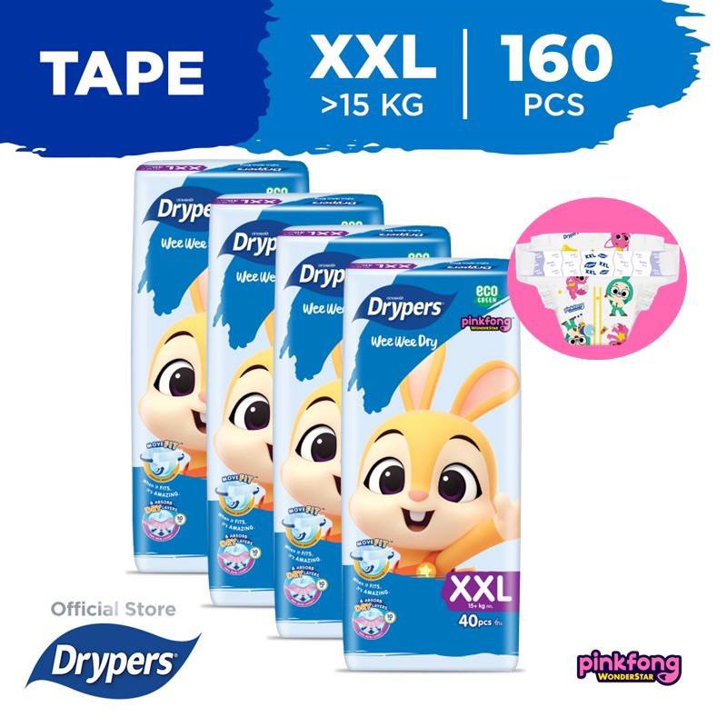 Drypers Wee Wee Dry WWD Pinkfong Series XXL tape, Babies & Kids ...