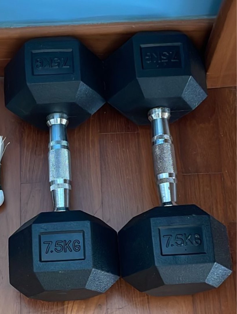 Dumb bells 7.5kg (selling as a pair) (I have 2 pairs), Sports Equipment ...