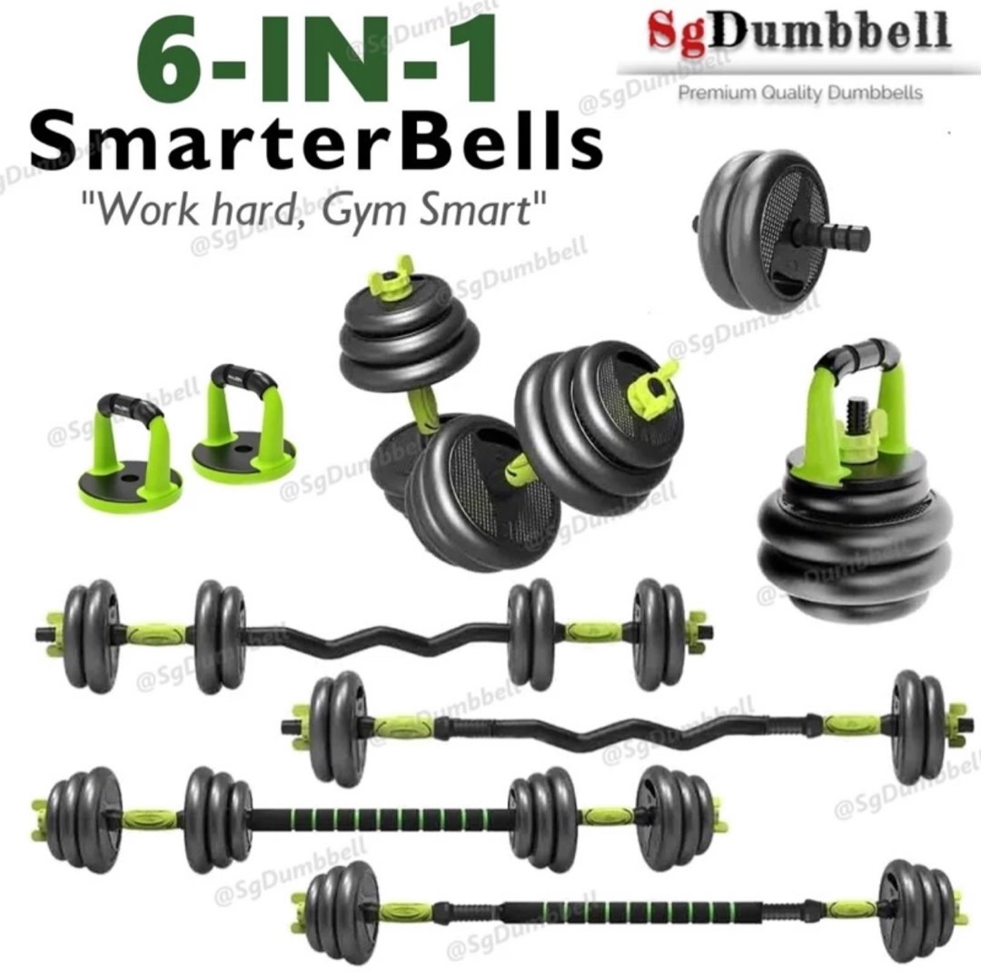 Dumb bells and weights 6in1 - 30kg, Sports Equipment, Exercise ...