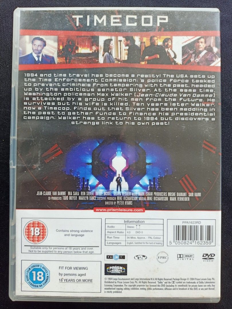 DVD Timecop, Hobbies & Toys, Music & Media, CDs & DVDs on Carousell