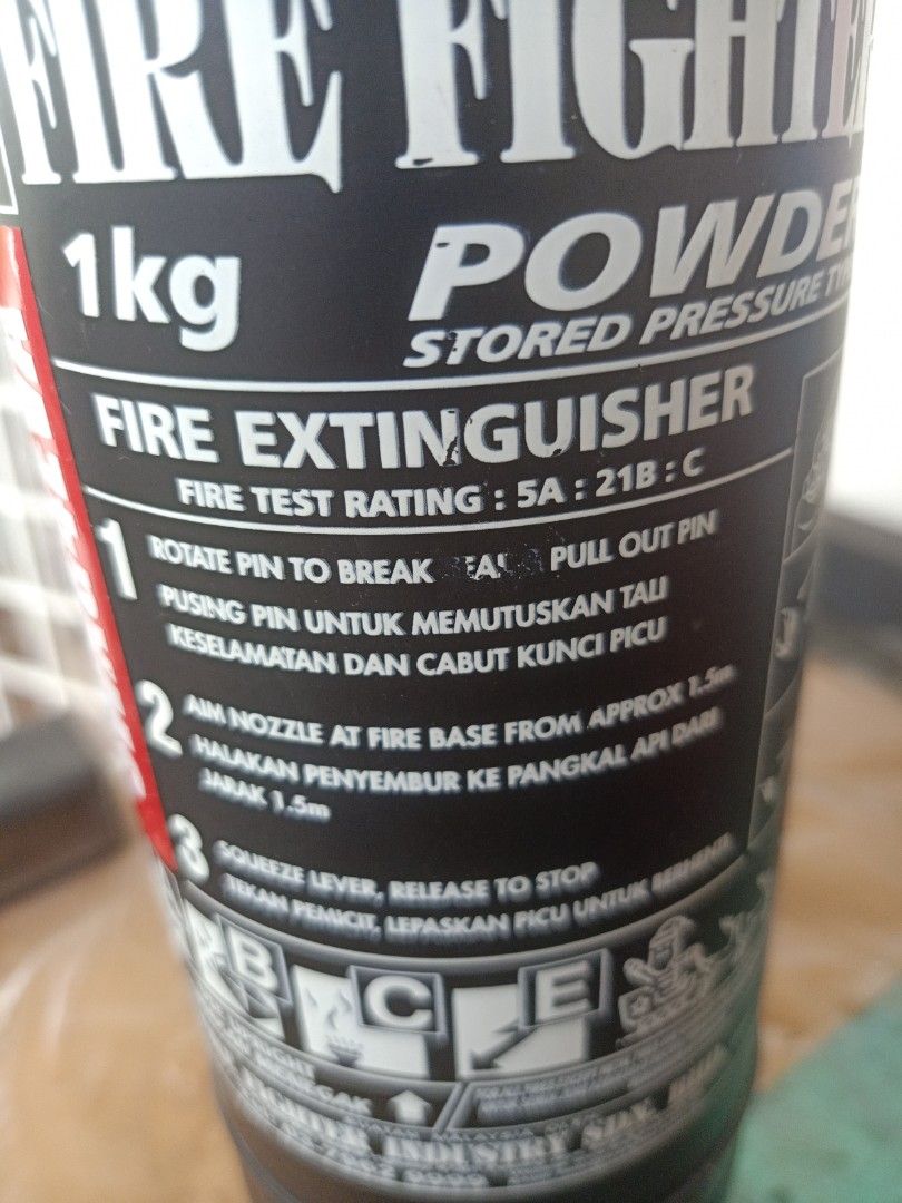 Fire Fighter 1KG ABC Dry Powder Fire Extinguisher, Auto Accessories on ...