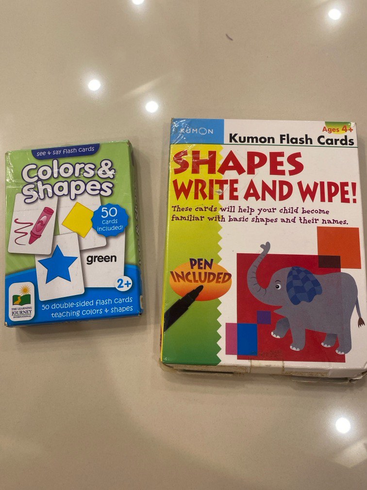 Flash cards - shapes and colours (Kumon ), Babies & Kids, Infant ...