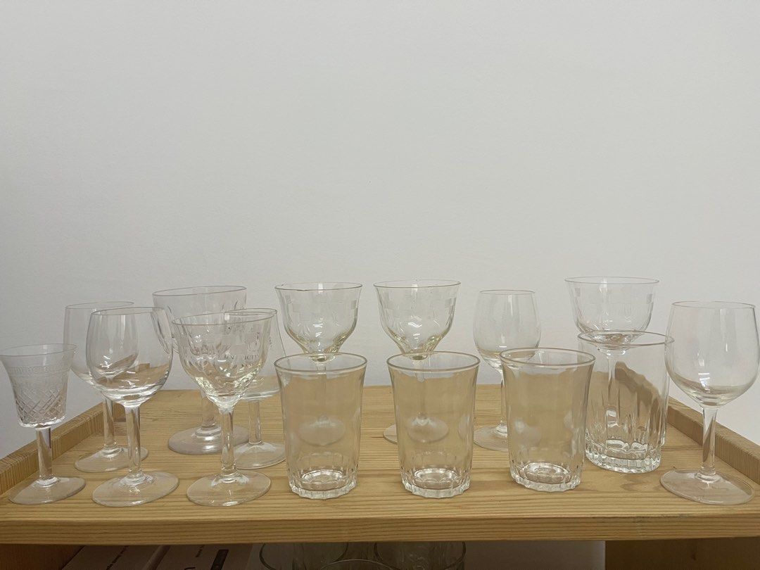 Glassware, Assortment Glasses, Cawan Gelas, Wine Glass, Shot Glass ...