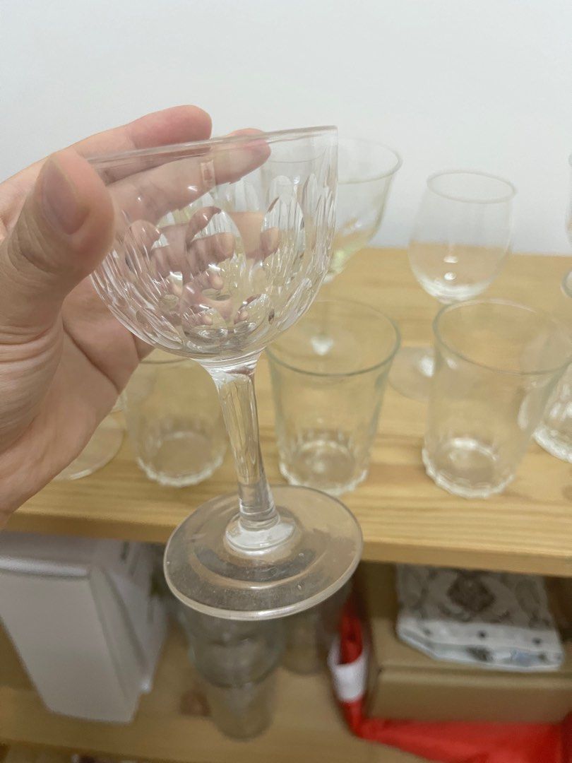 Glassware, Assortment Glasses, Cawan Gelas, Wine Glass, Shot Glass, Furniture & Home Living ...