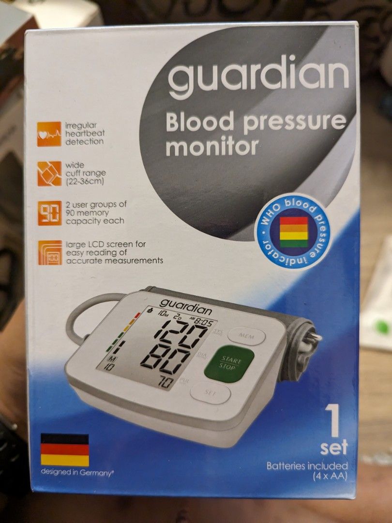 GUARDIAN Blood Pressure Monitor, Health & Nutrition, Health Monitors ...