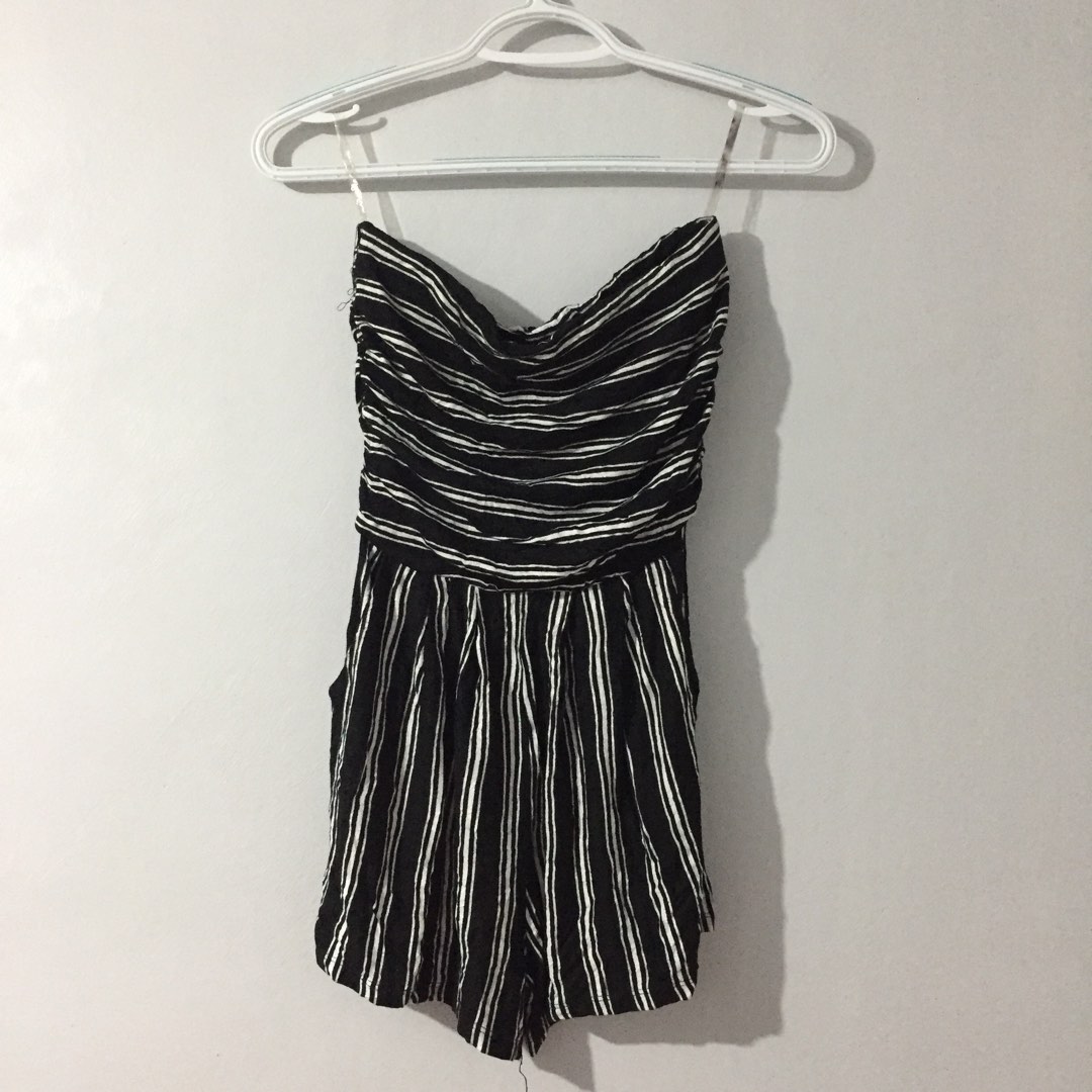 HEART HIPS Stripes Tube Romper, Women's Fashion, Dresses & Sets, Rompers on Carousell