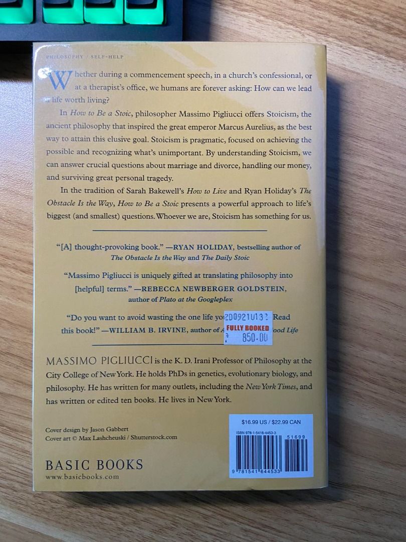 HOW TO BE A STOIC - MASSIMO PIGLIUCCI, Hobbies & Toys, Books ...