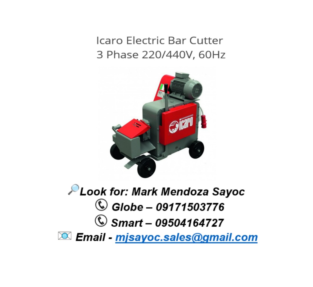 Icaro Electric Bar Cutter 3 Phase 220/440V, 60Hz, Commercial ...