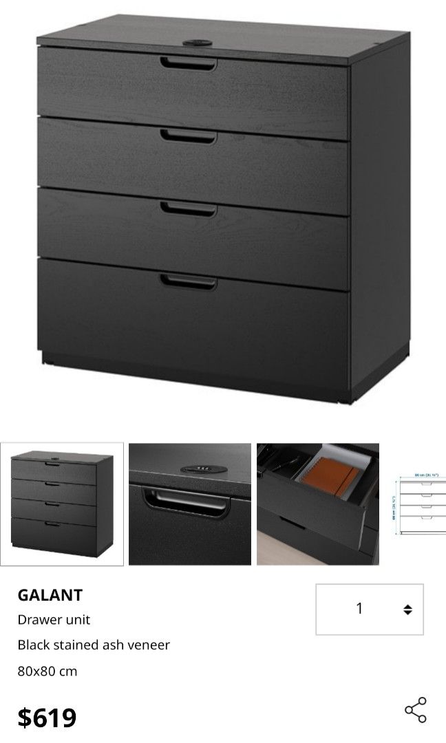 Ikea GALANT Drawer unit, Furniture & Home Living, Furniture, Shelves ...