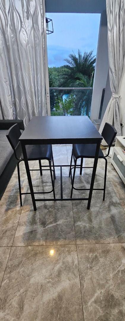 IKEA high table and 2 bar stools (perfect for drinks or coffee ...