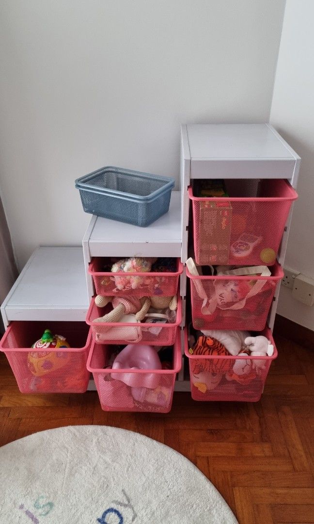 Ikea Trofast Storage with 9 storage mesh boxes, Babies & Kids, Baby ...