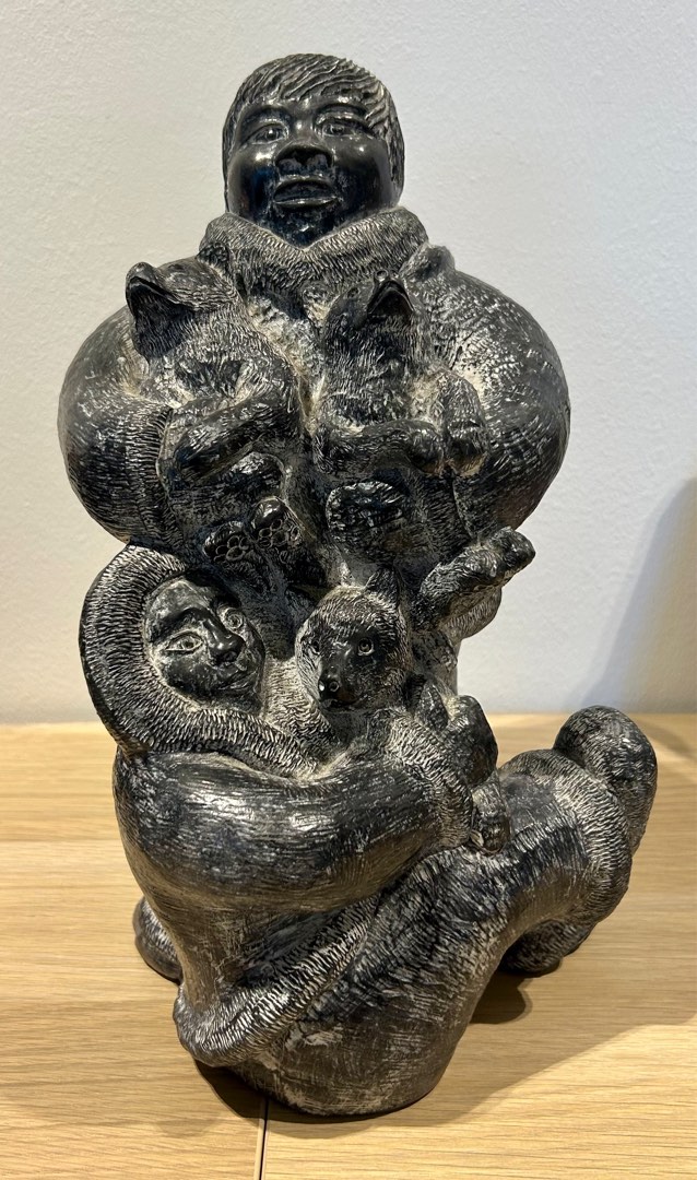 Inuit Hand Carved Soapstone Eskimo Artwork. Original Sculpture Signed ...