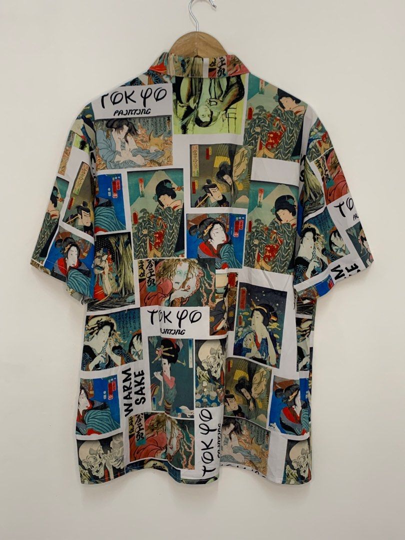 Japanese Ukiyoe Print Polo, Men's Fashion, Tops & Sets, Tshirts & Polo ...